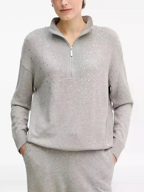Joseph Ribkoff Embellished Half-zip Sweater