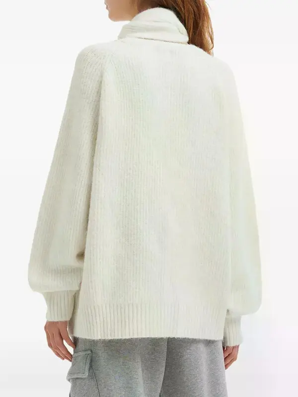 B+AB Button Roll-neck Sweater - Neutrals