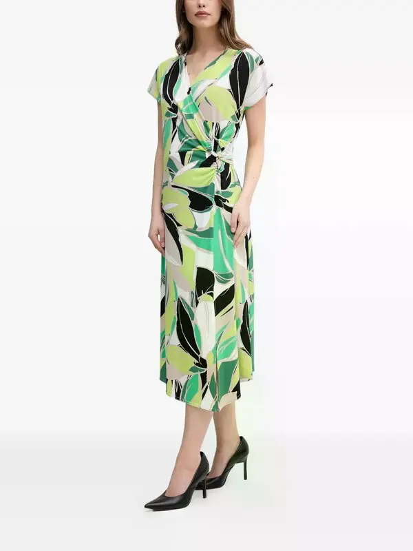 green emerald velvet dress Joseph Ribkoff Satin & Flare Dress w/ Waist Sash main image 0