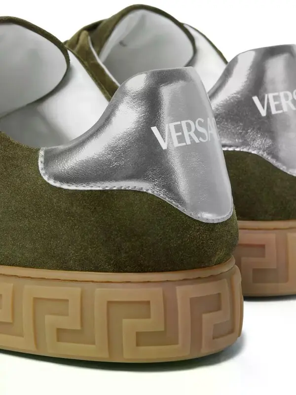 Versace Greca-embellished Suede Sneakers