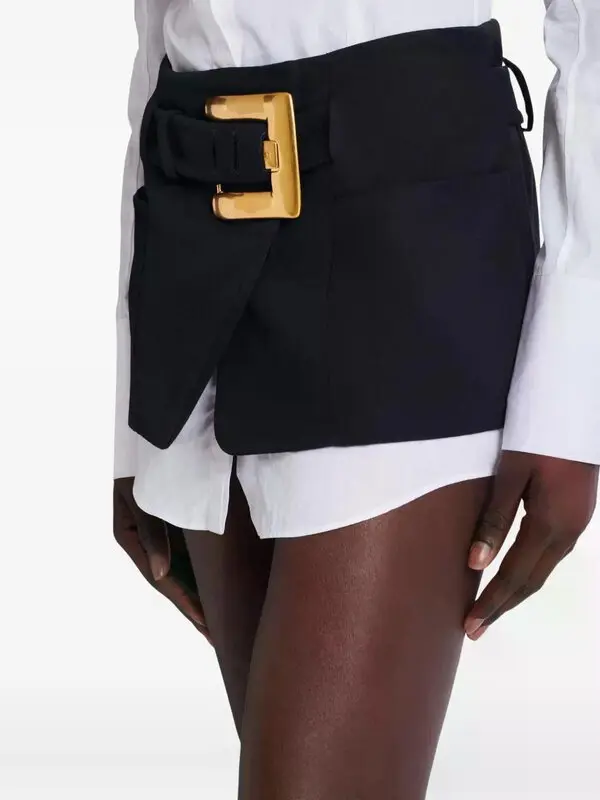 Balmain Belted-waist Mini Skirt