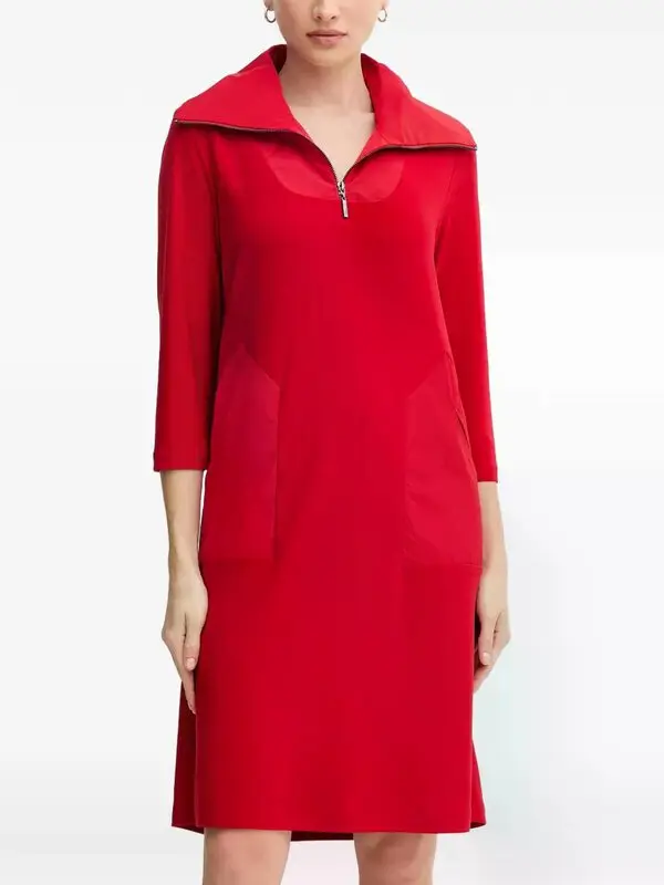 Joseph Ribkoff Zip-collar Pocket Midi Dress