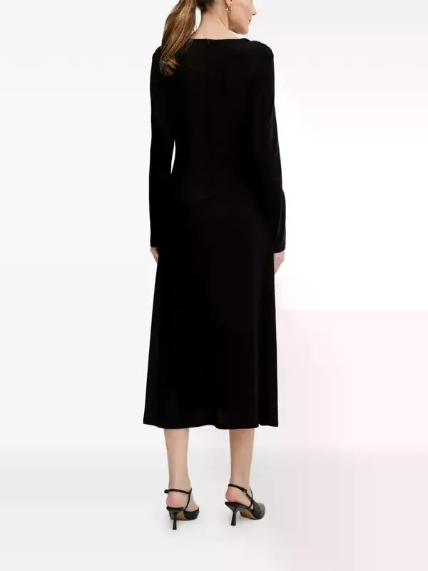 Joseph Ribkoff Long-Sleeve Gathered Midi Dress - Black - 35% Off |  Editorialist