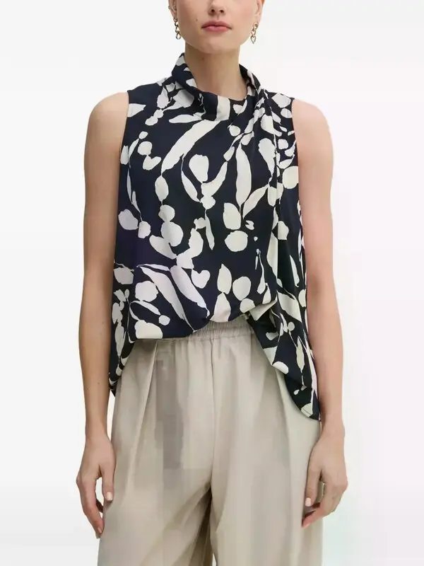 Joseph Ribkoff Abstract-pattern Halterneck Blouse