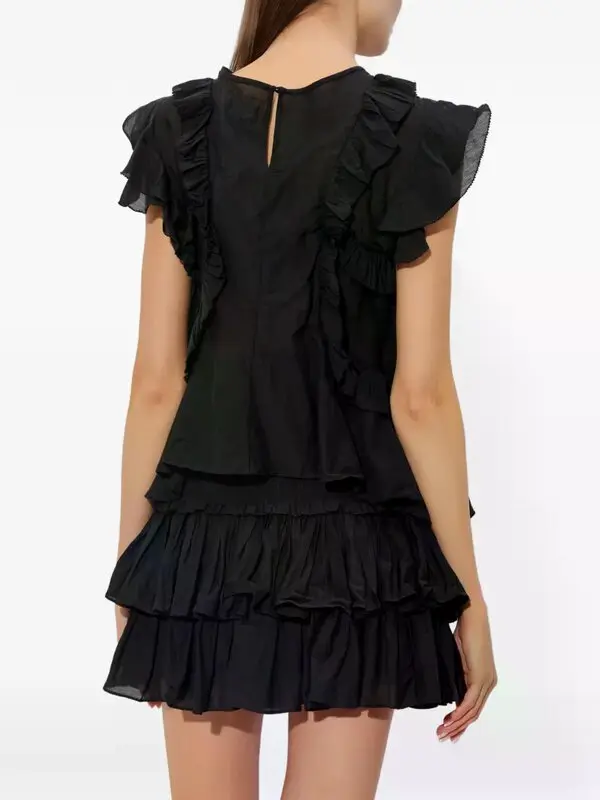 MARANT ETOILE Nalou Ruffled Top - Black