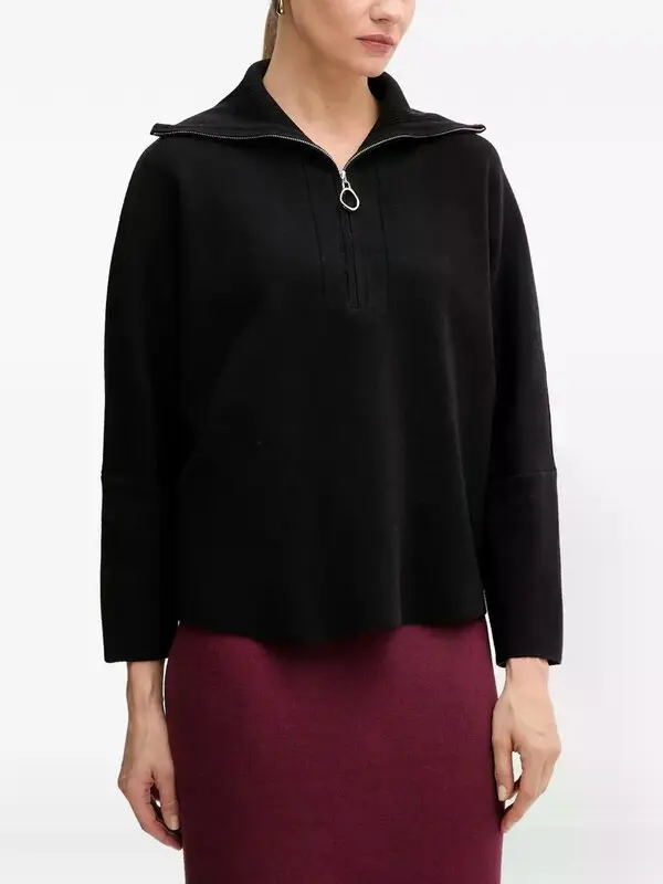 Joseph Ribkoff Zip-up Collar Sweater - Black
