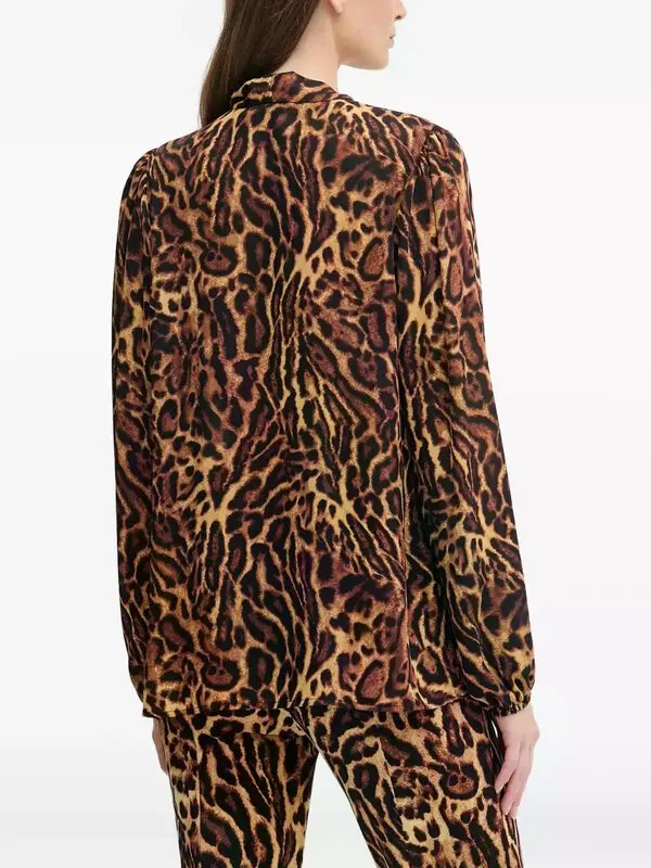 Joseph Ribkoff Animal-print Bow Blouse