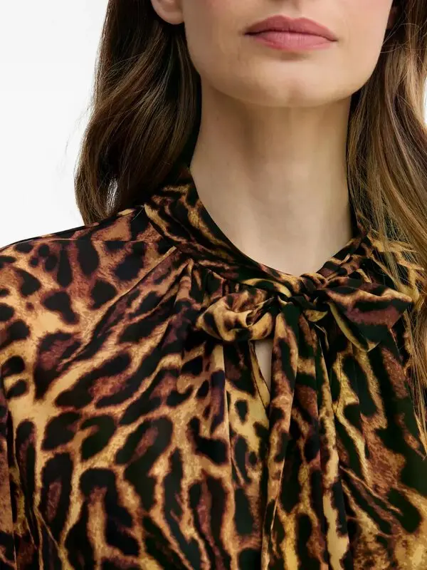 Joseph Ribkoff Animal-print Bow Blouse