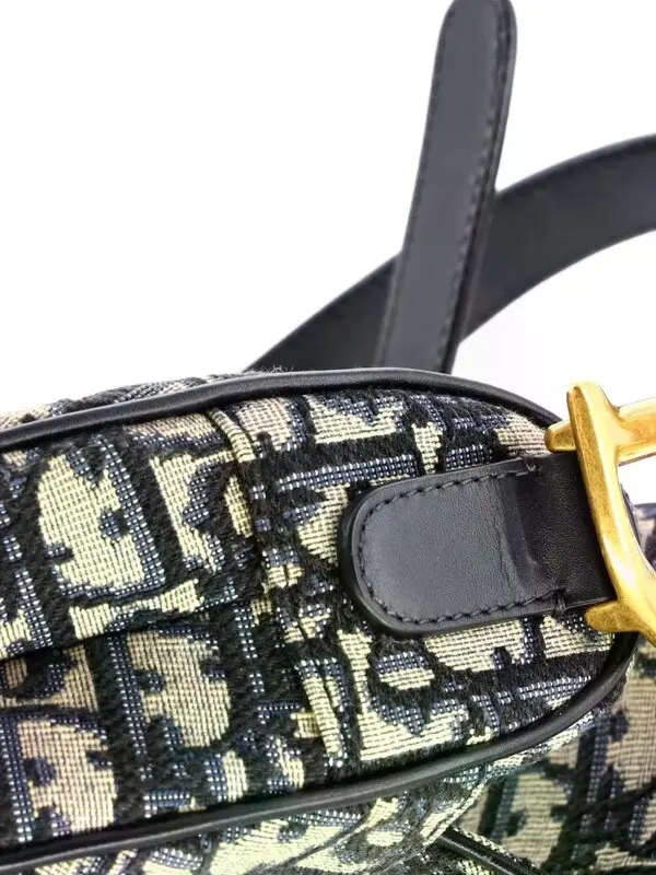 Dior Saddle Handbag With Strap Oblique Canvas Medium Shoulder Bag - Blue