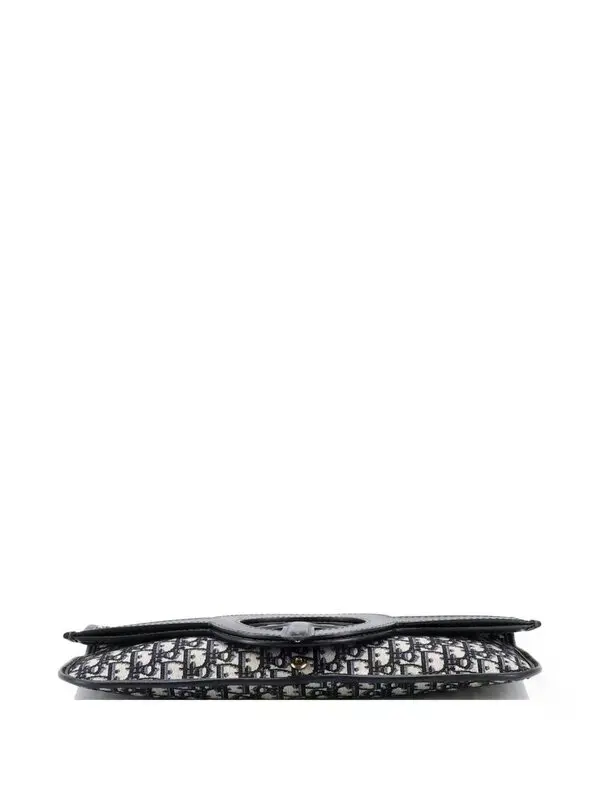 Dior Fold Over Oblique Canvas Clutch Bag - Blue
