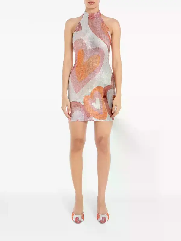 CELIA KRITHARIOTI Heart Print Mini Dress