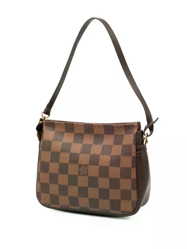 LOUIS VUITTON 2001 Damier Ebene Trousse Pochette Handbag - Brown
