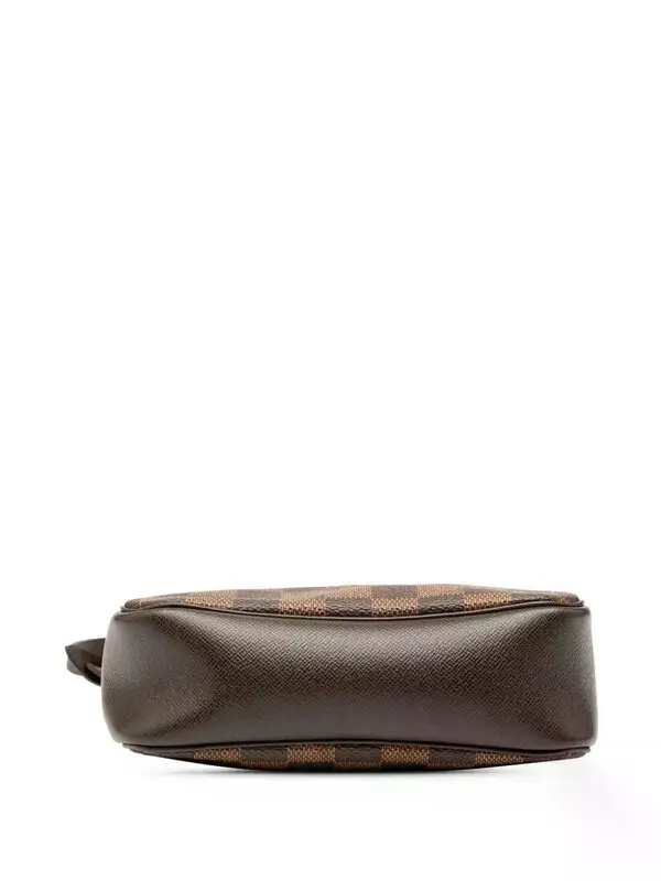 LOUIS VUITTON 2001 Damier Ebene Trousse Pochette Handbag - Brown