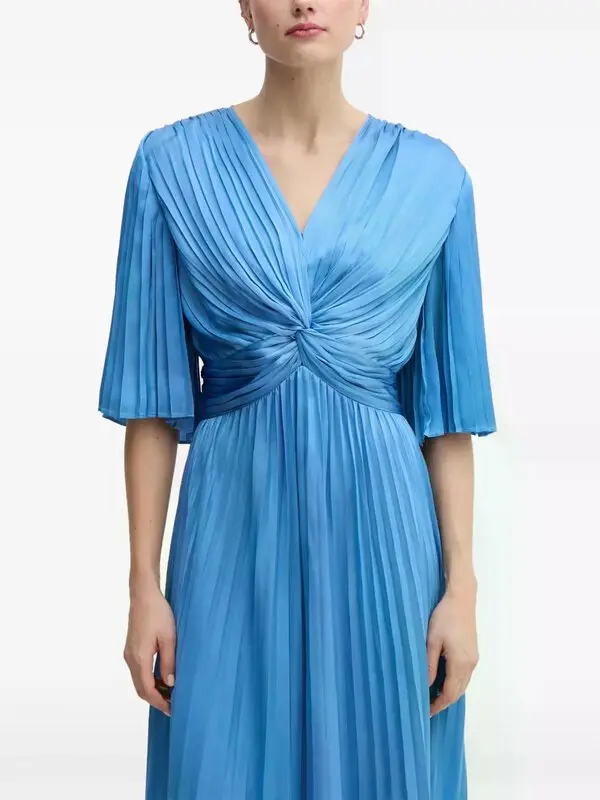 Joseph Ribkoff Pleated V-neck Midi Dress