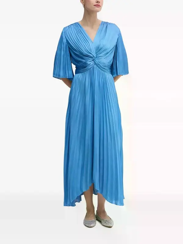 Joseph Ribkoff Pleated V-neck Midi Dress