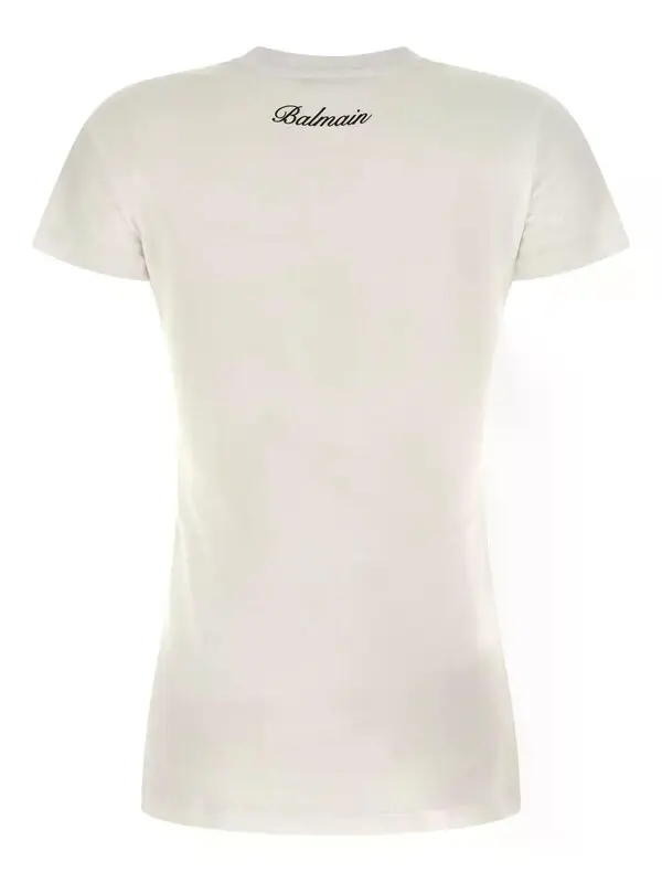Balmain Button-embellished Draped T-shirt