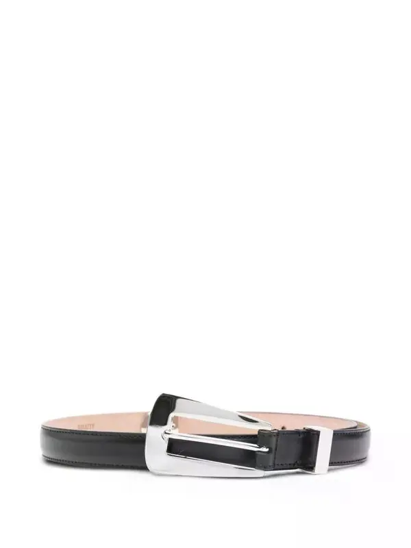 Khaite Lucca Silver-tone Buckle Belt - Black