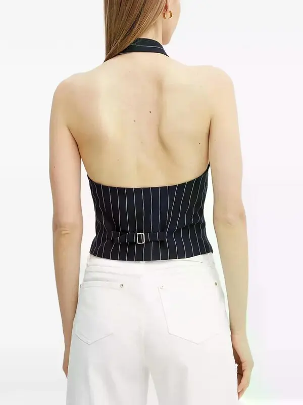 FRACOMINA Pinstripe Halter Top