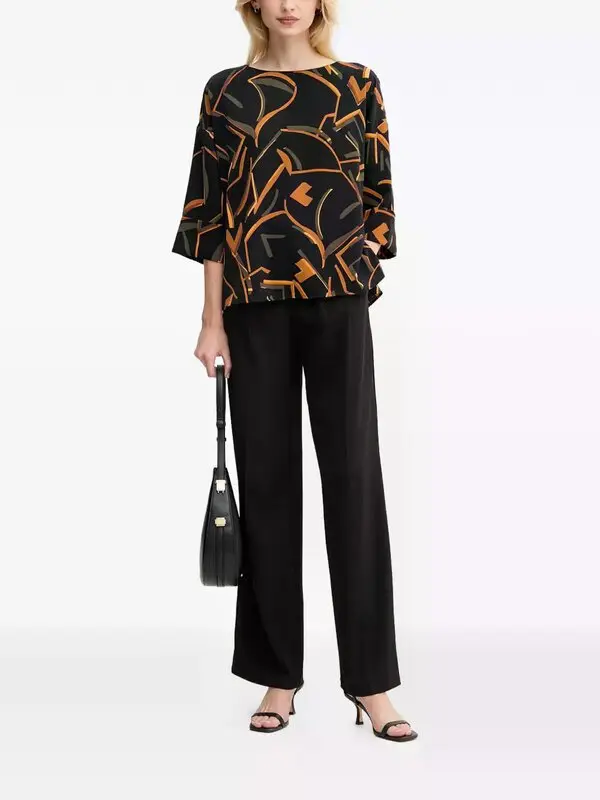 Joseph Ribkoff Geometric-print Flared-sleeve Blouse