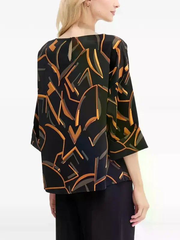 Joseph Ribkoff Geometric-print Flared-sleeve Blouse