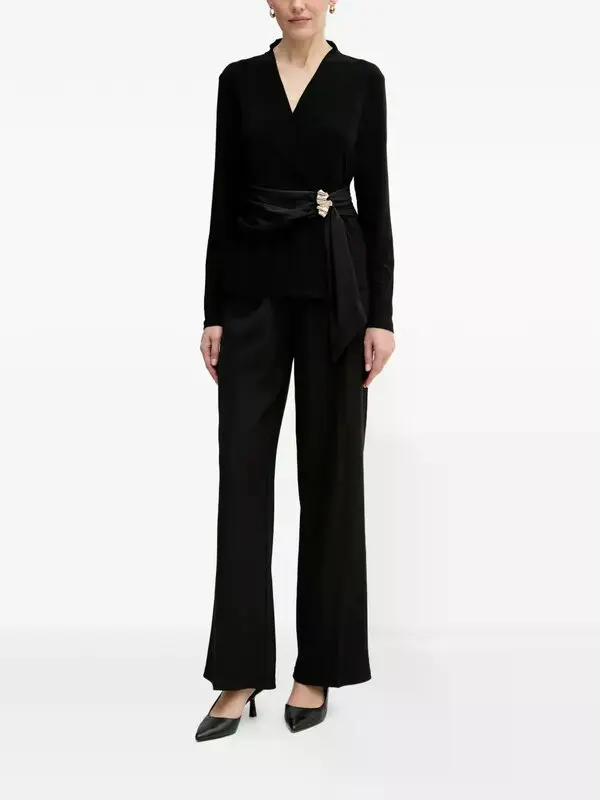 Joseph Ribkoff V-neck Brooch Blouse
