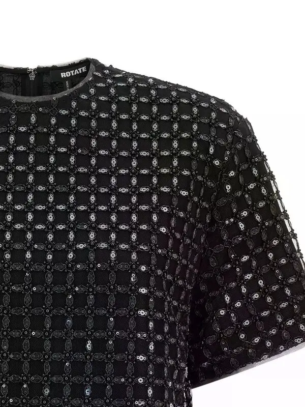 ROTATE BY BIRGER CHRISTENSEN Beaded Blouse - Black