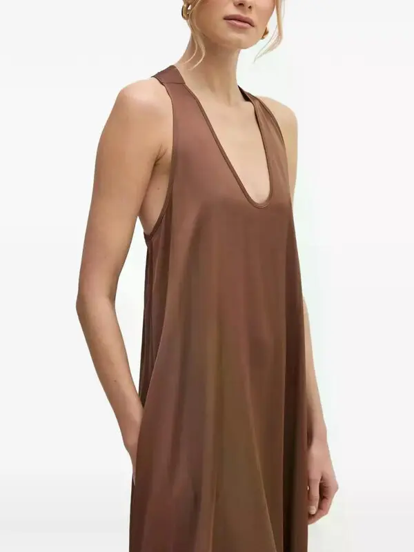 FRACOMINA V-neck Tie-back Dress - Brown
