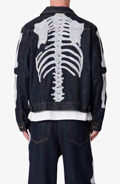 Mnml Raw Skeleton Denim Trucker Jacket