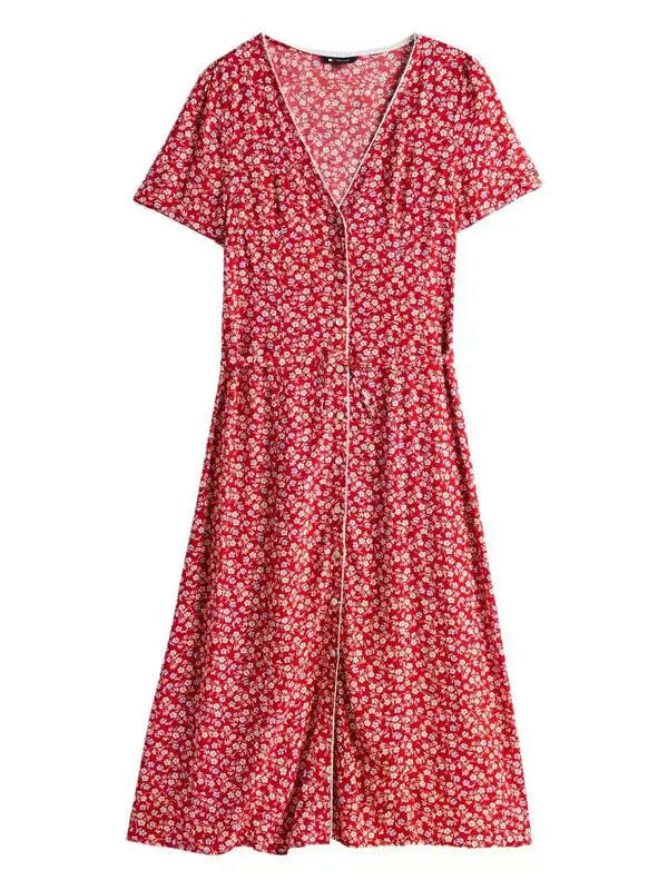 Tommy Hilfiger Floral-pattern Buttoned Midi Dress