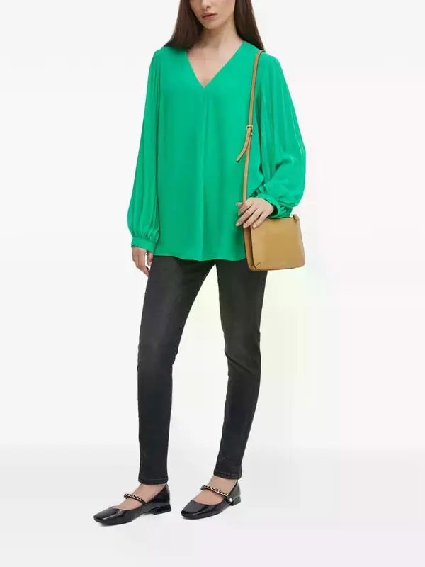 Joseph Ribkoff Pleated V-neck Blouse