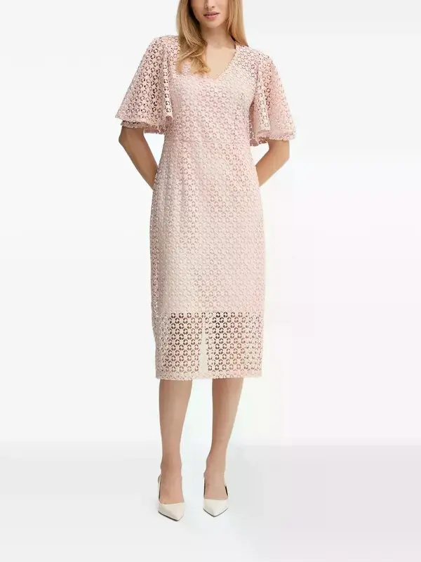 Joseph Ribkoff Floral-lace Butterfly-sleeve Dress