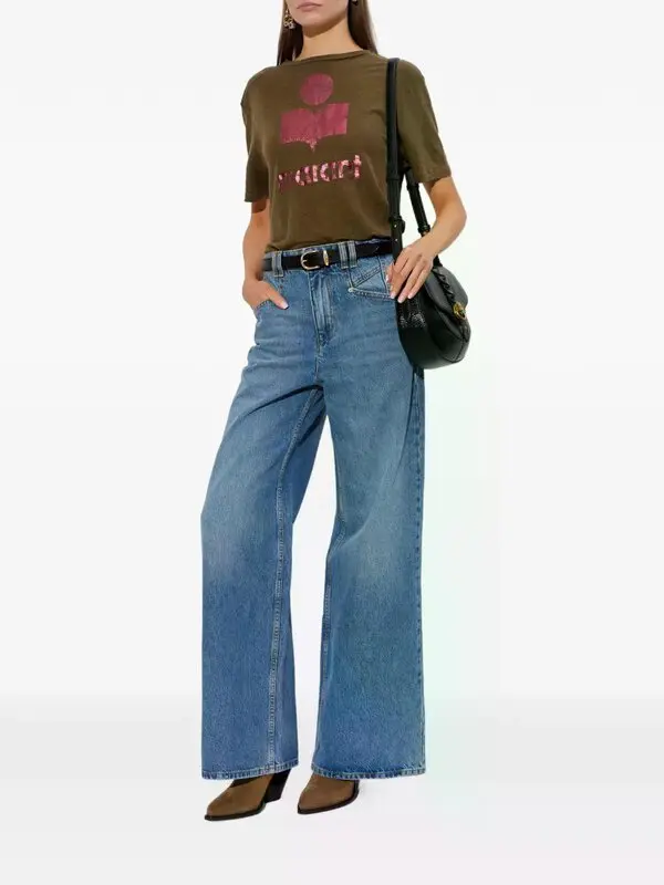 MARANT ETOILE Zewel Logo-print T-shirt - Green