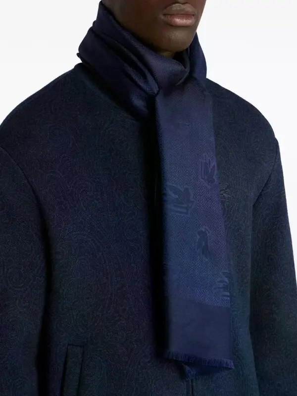 Etro Logo Scarf - Blue