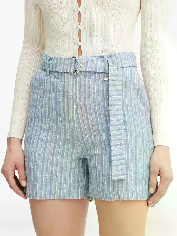 FRACOMINA Striped Belted Shorts