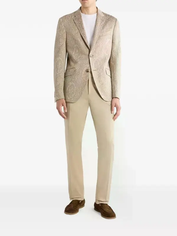 Etro Single-breasted Jacquard Blazer - Neutrals