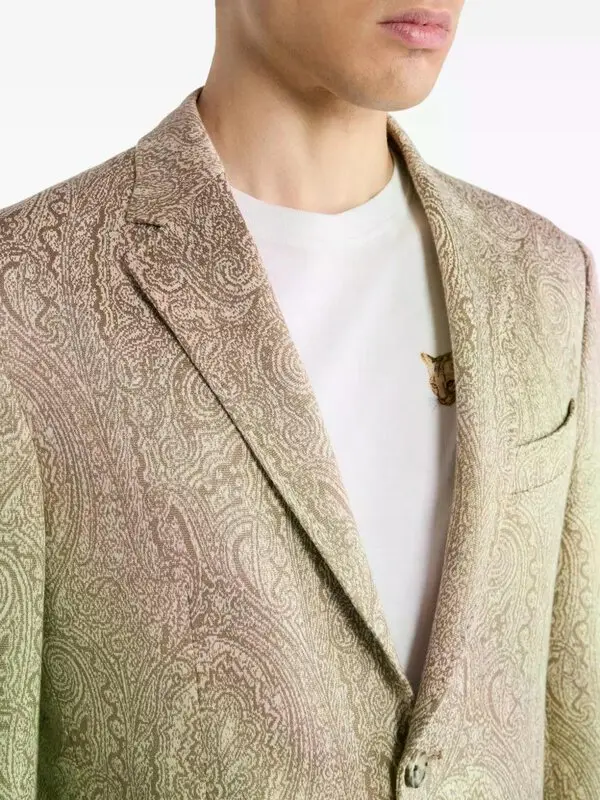 Etro Single-breasted Jacquard Blazer - Neutrals