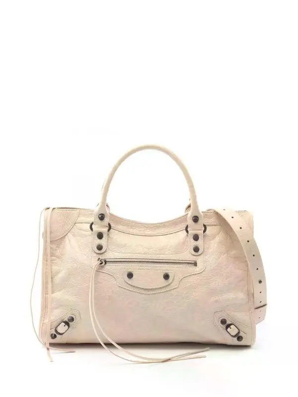 Balenciaga 2010-2025 Medium Lambskin Le City Satchel - Brown