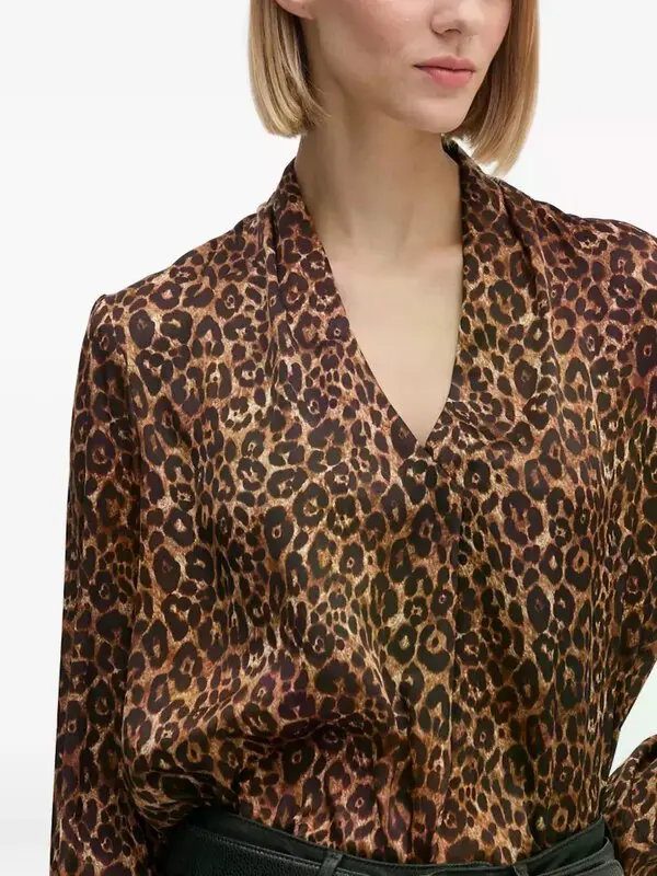 Joseph Ribkoff Animal-pattern V-neck Blouse