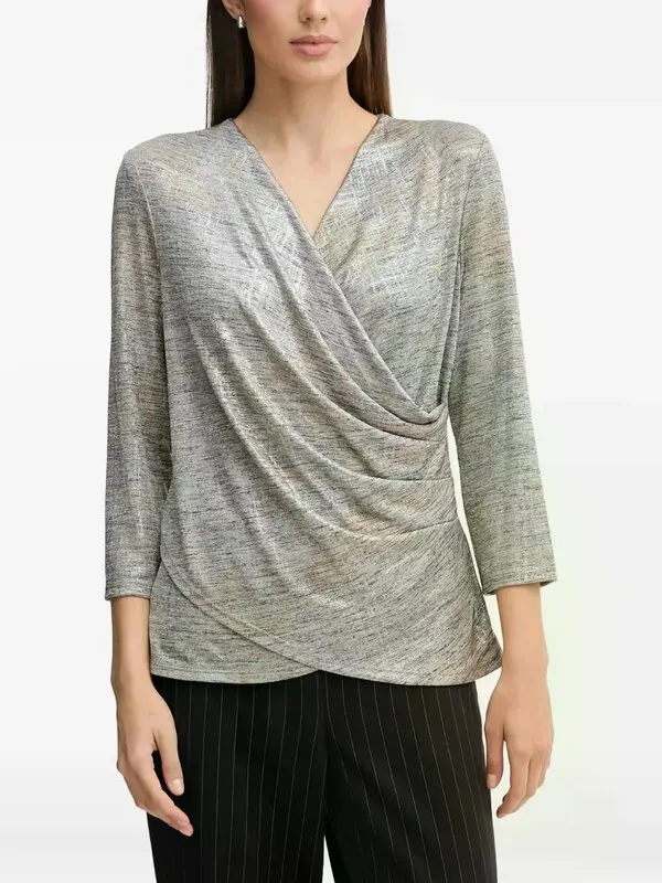 Joseph Ribkoff Draped V-neck Blouse