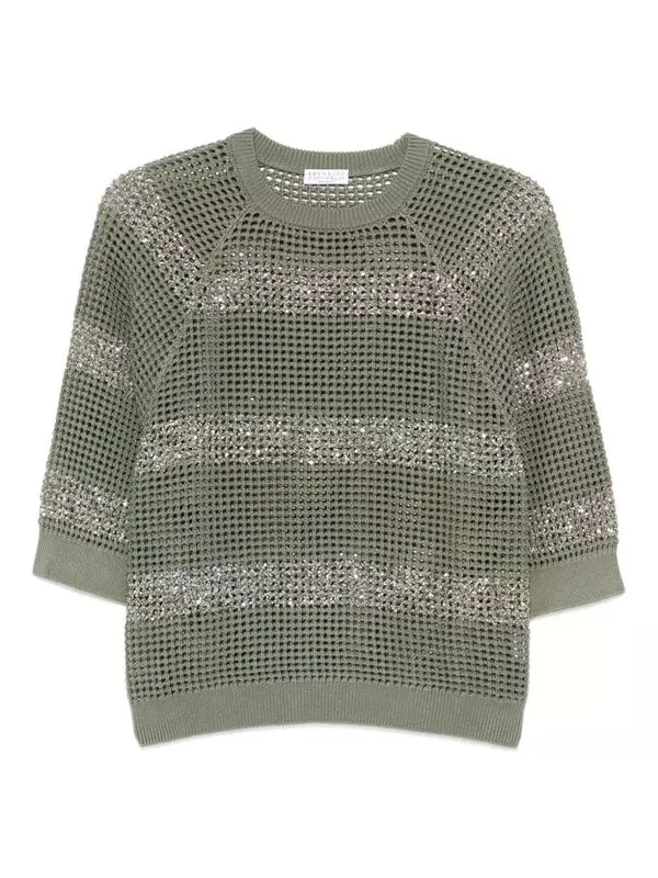 Brunello Cucinelli Sequin-embellished Open-knit Jumper