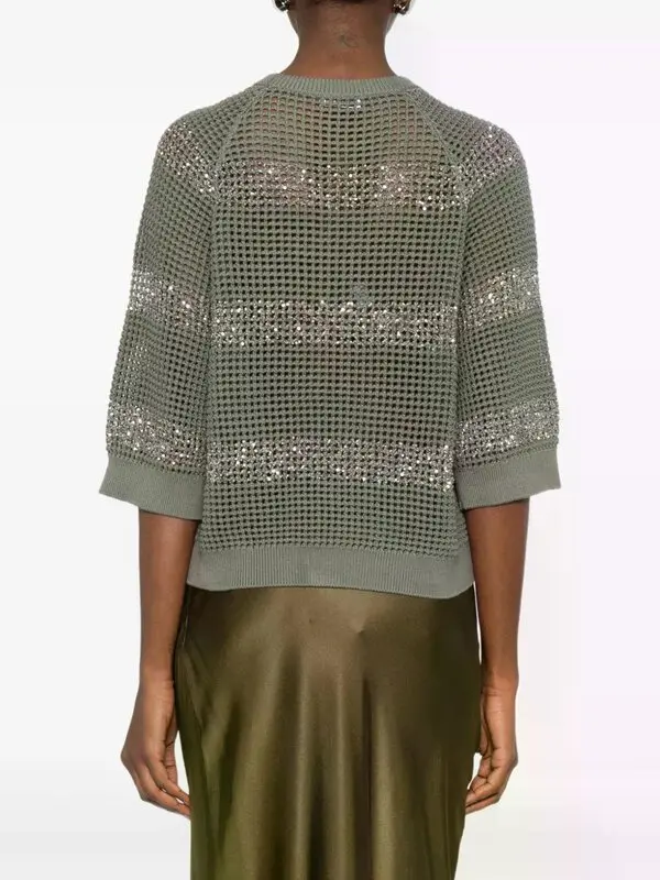 Brunello Cucinelli Sequin-embellished Open-knit Jumper