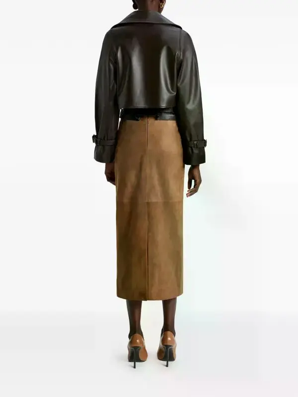 Nour Hammour Leather Belted Jacket