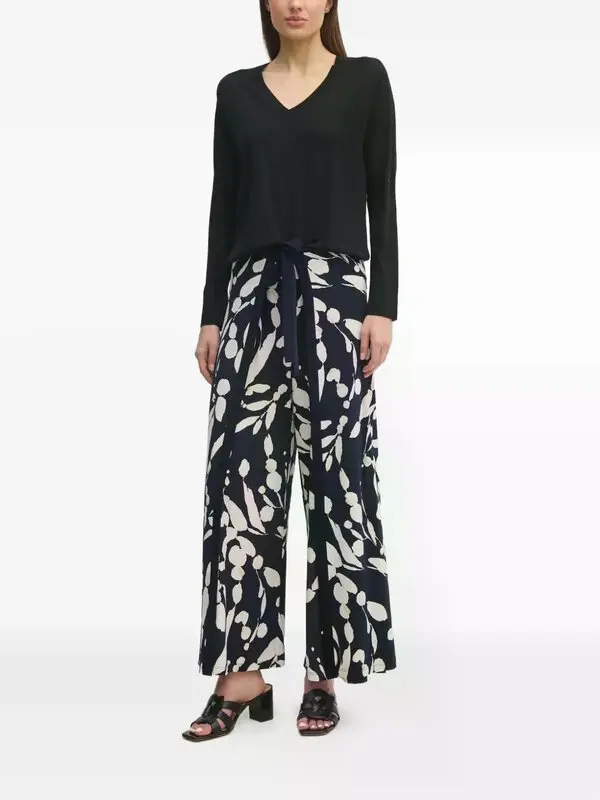 Joseph Ribkoff Floral Print Tie Trousers