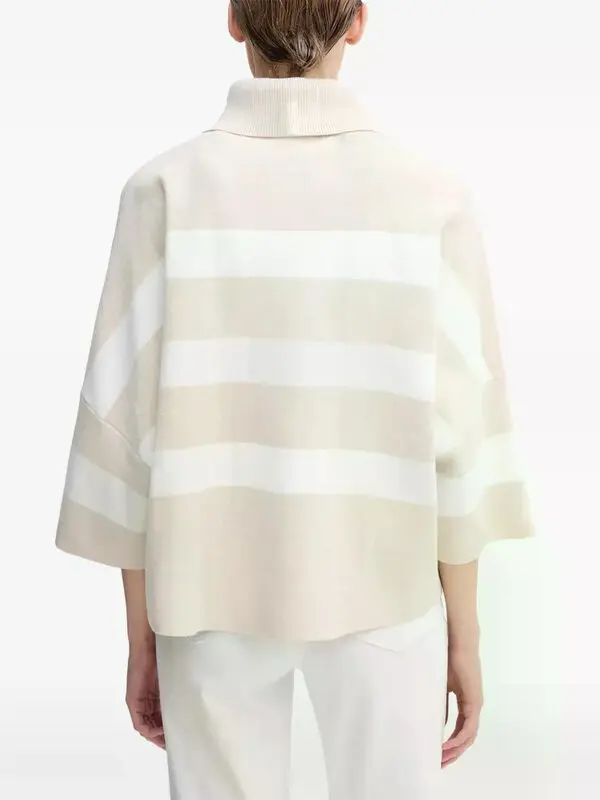 Joseph Ribkoff Striped Half-zip Sweater - Neutrals