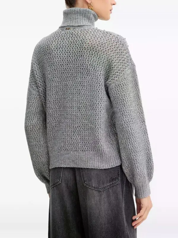 FRACOMINA Embellished Roll-neck Sweater - Grey
