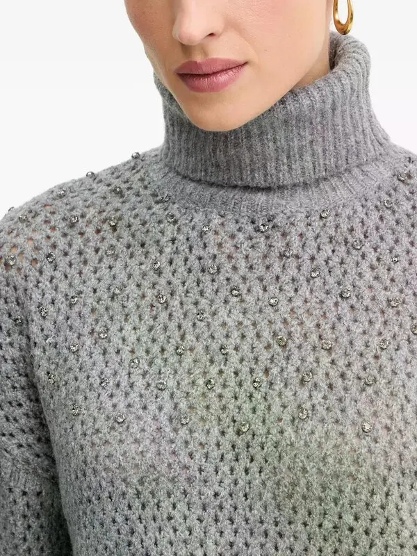 FRACOMINA Embellished Roll-neck Sweater - Grey