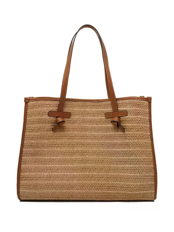 MARCELLA CLUB Woven Raffia Tote Bag