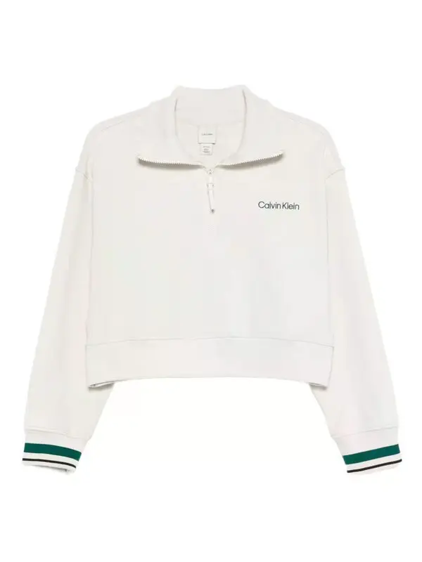 Calvin Klein Zip-up Ribbed Sweatshirt