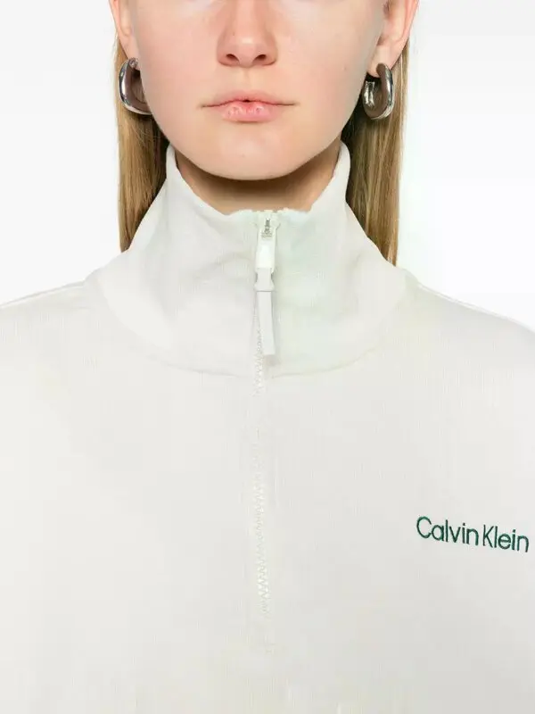 Calvin Klein Zip-up Ribbed Sweatshirt