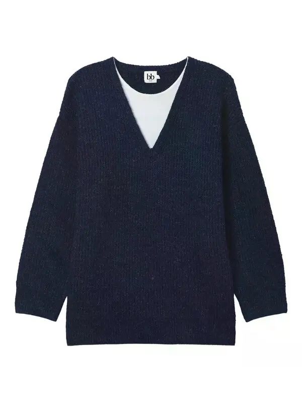 B+AB V-neck Long Sleeve Sweater